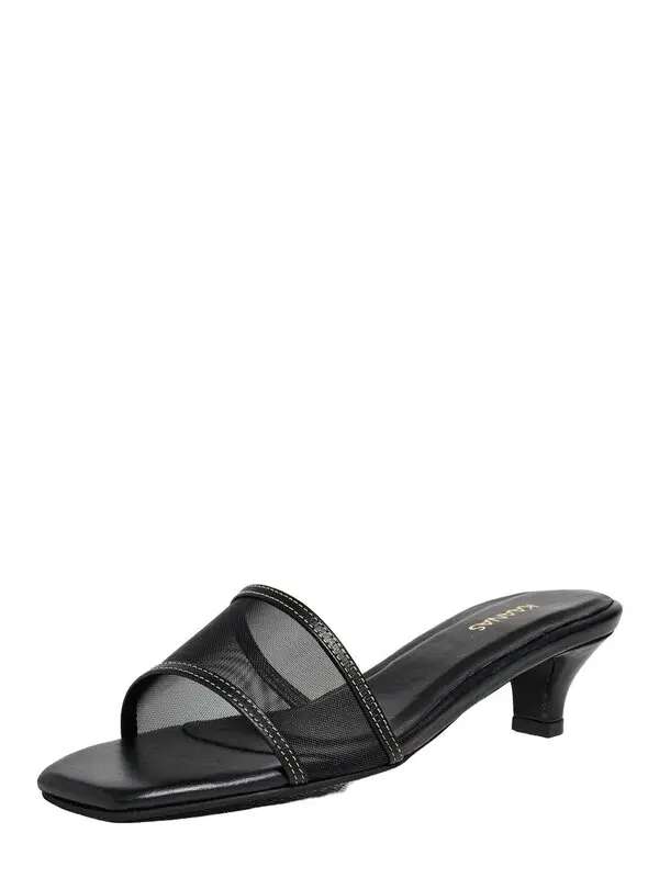 Kaanas Amine Kitten Heel Sandals - Black