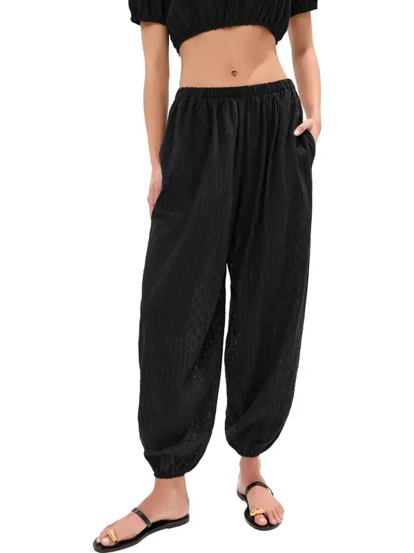 LE BOP Andi Eyelet Pants - Black