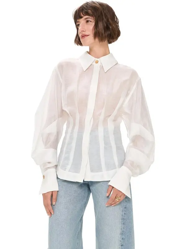 Aje Murphie Button-down Shirt - Ivory