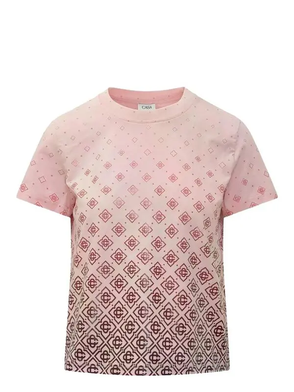 Casablanca Monogram-print T-shirt - Pink