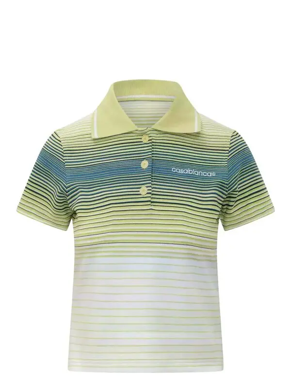 Casablanca Striped Short-sleeve Polo Shirt - Green