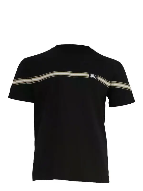 Burberry Striped-embroidered T-shirt - Black