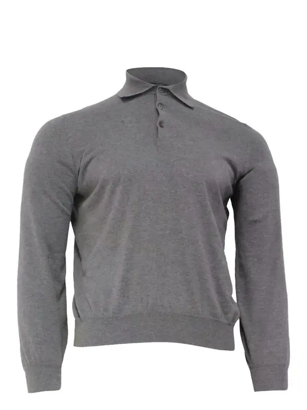 Brunello Cucinelli Long-sleeve Polo Shirt - Grey