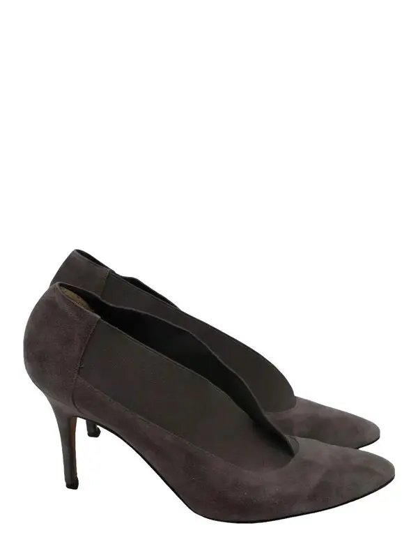 Manolo Blahnik Elastic-accent Pointed-toe Pumps - Grey