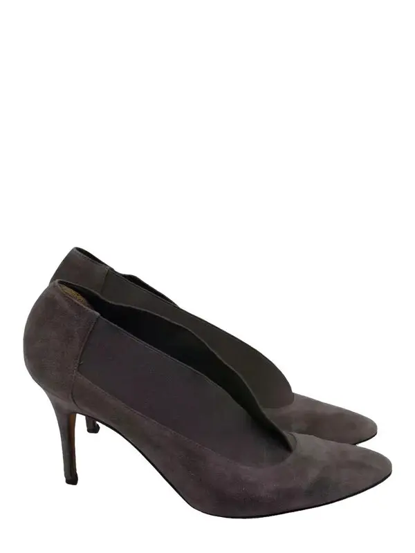 Manolo Blahnik Elastic-accent Pointed-toe Pumps - Grey