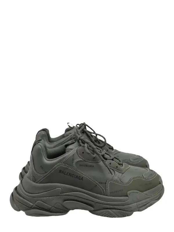 Balenciaga 80mm Triple S Logo Platform Sneakers - Green