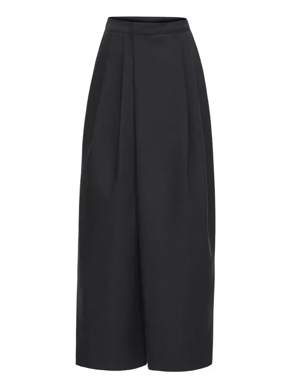 Source Unknown Leiko Pleated Wide-leg Trousers - Black