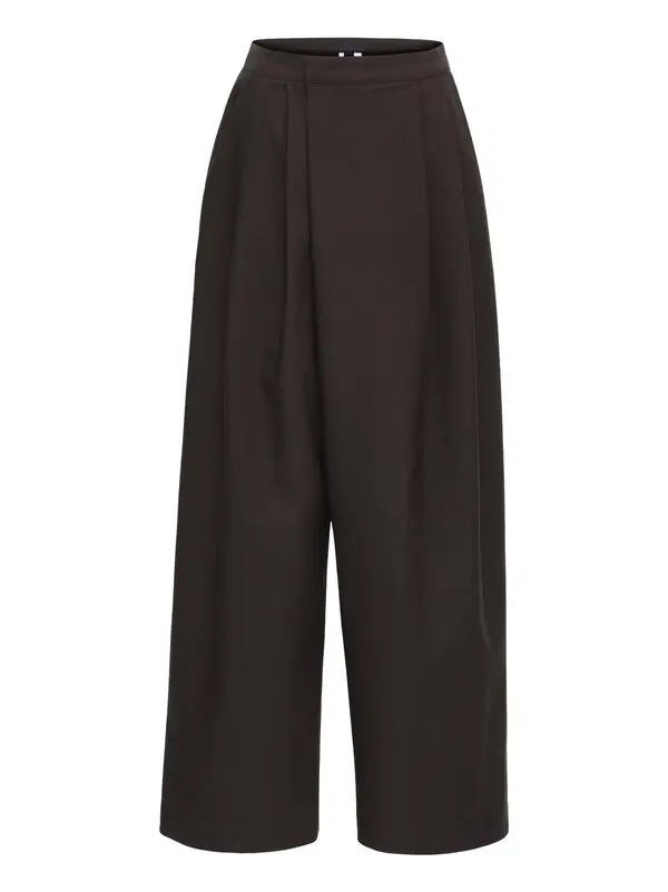 Source Unknown Leiko Pleated Wide-leg Trousers - Brown