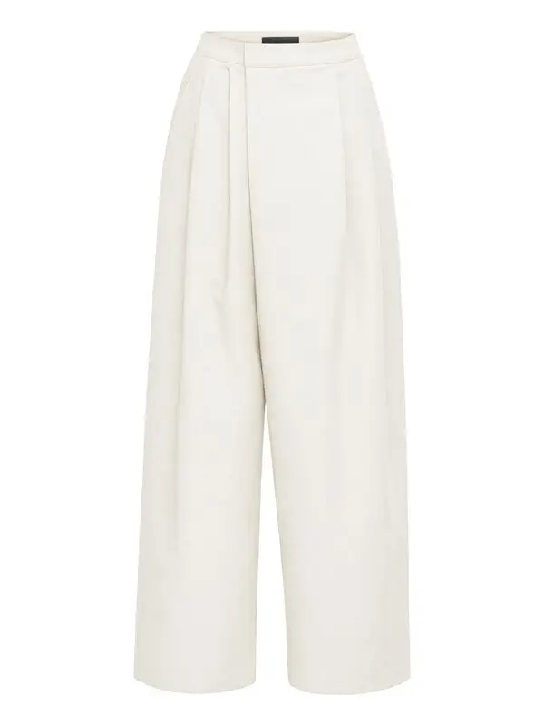 Source Unknown Leiko Pleated Wide-leg Trousers - Ivory