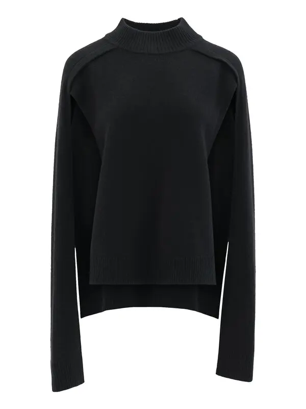 Source Unknown Noa Cape Wool Sweater - Black