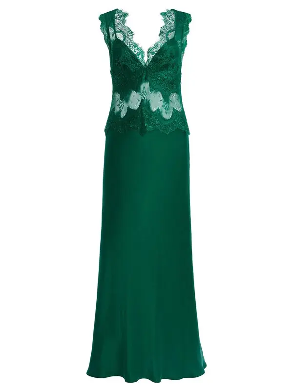 THIRD FORM Exclusive Visions Lace-inset Satin Midi Dress - Green