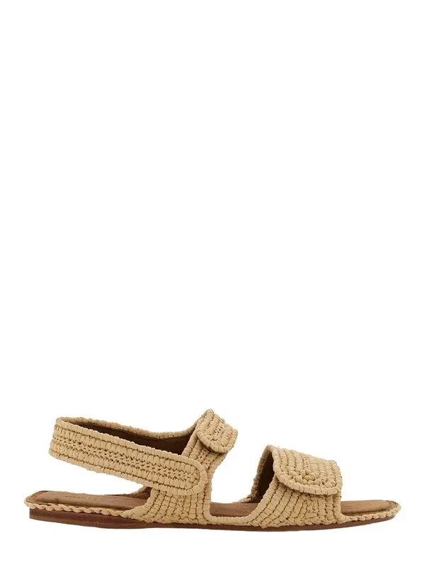 Khaite Boden Raffia Sandals - Neutral