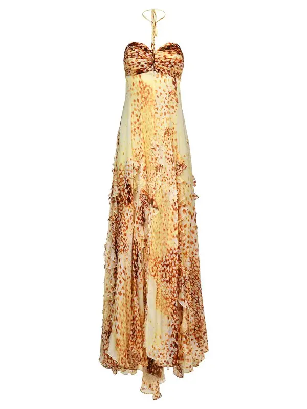 FRANCESCA MIRANDA Orchid Silk Maxi Dress - Animal