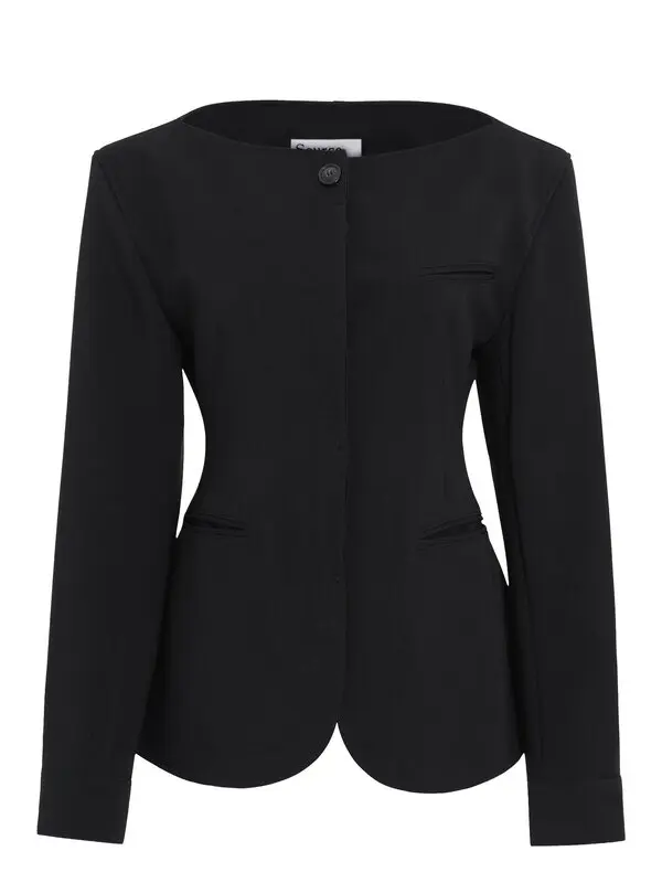Source Unknown Cinched Blazer - Black
