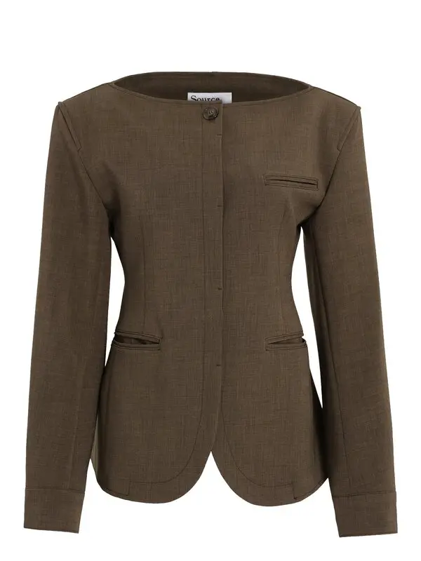 Source Unknown Cinched Blazer - Brown