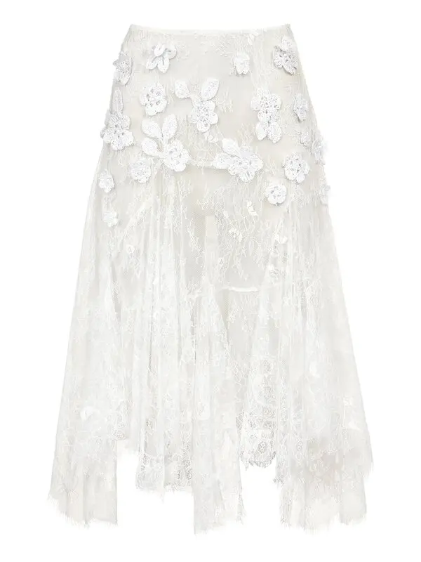 FRANCESCA MIRANDA Flor Lace Skirt - White