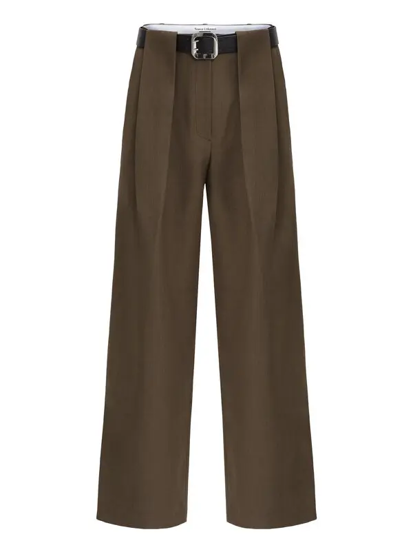Source Unknown Matteo Belted Wide-leg Trousers - Brown