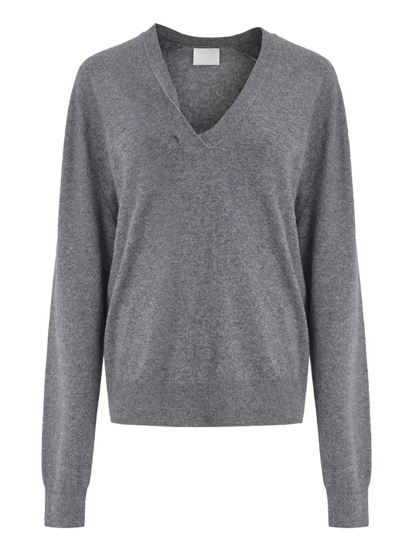 Source Unknown Byrone V-neck Cashmere-wool Sweater - Grey