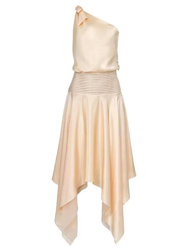 FRANCESCA MIRANDA Halia One-shoulder Satin Dress - Light Pink