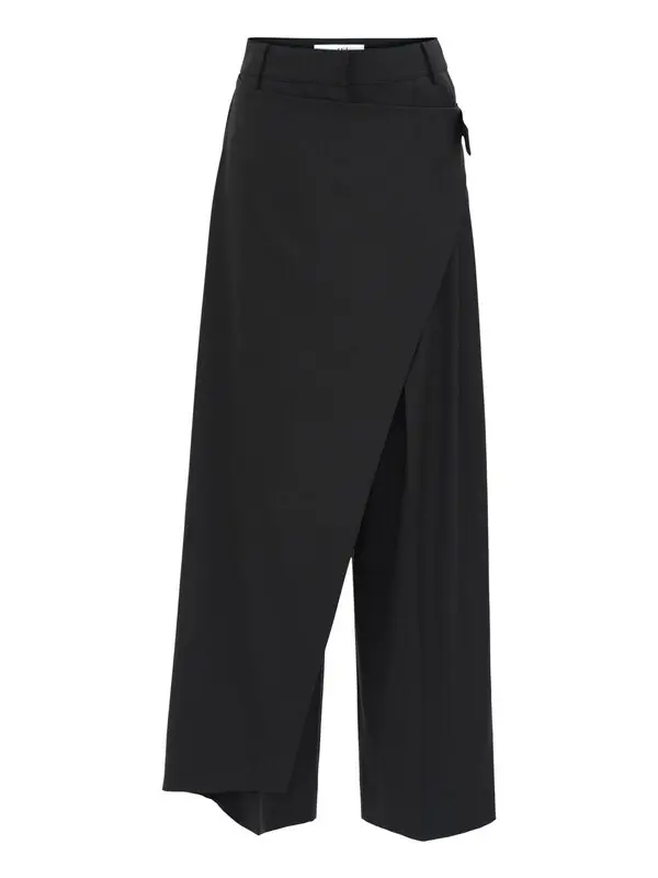 Source Unknown Draped Wide-leg Trousers - Black