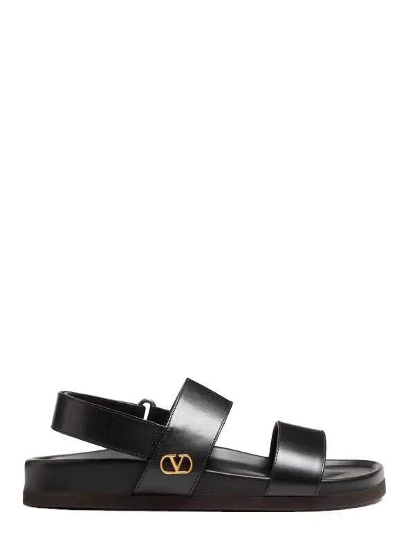 Valentino Garavani Studshield Leather Sandals - Black