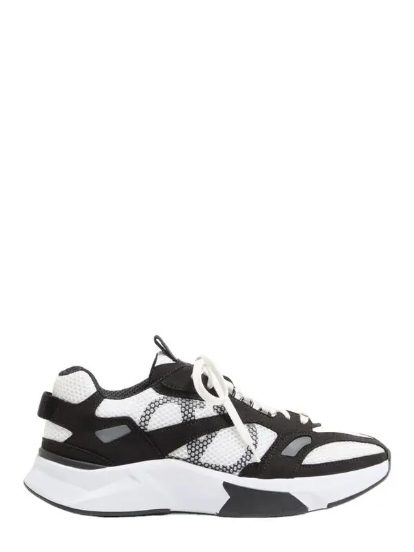 Valentino Garavani Demivee Trainer In Mesh And Suede - Black/grey