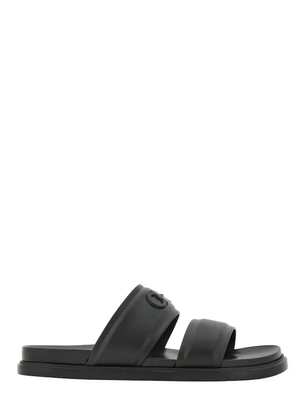 FERRAGAMO Gancini Ornat Slides - Black