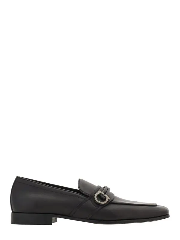 FERRAGAMO Gancini Ornate Loafer - Black