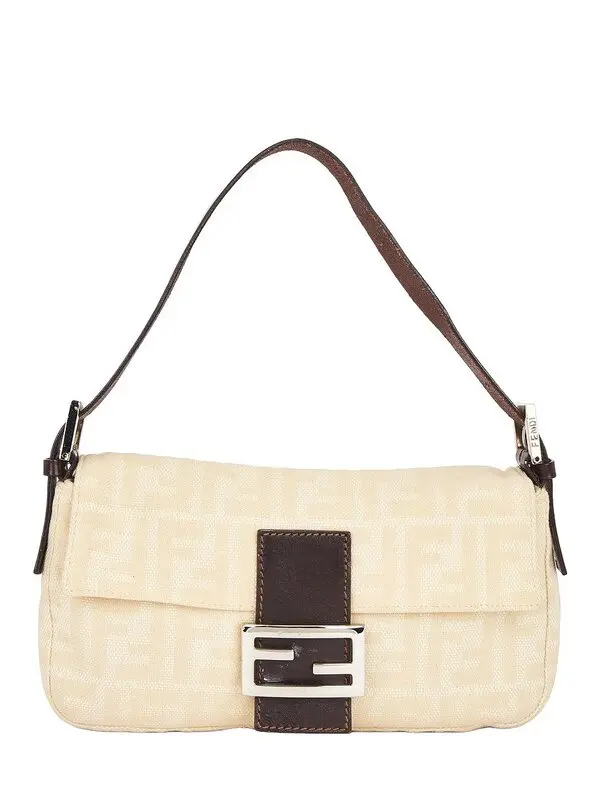 Fendi Zucca Baguette Shoulder Bag - Ivory
