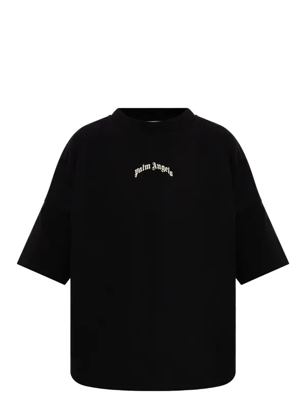 Palm Angels T-shirt With Printed Logo - Black