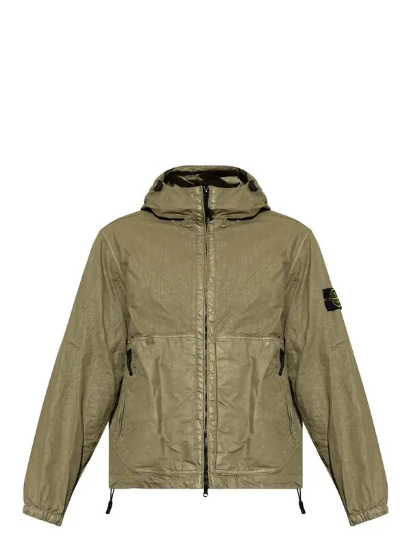 Stone Island Jacket With Logo Patch - Green