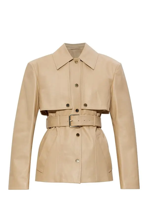 Max Mara Tenzone Leather Jacket - Beige