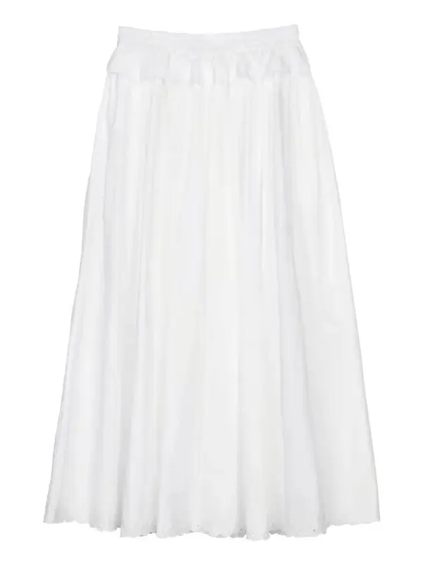 Cecilie Bahnsen Ruffled Broderie-anglaise Midi Skirt - White