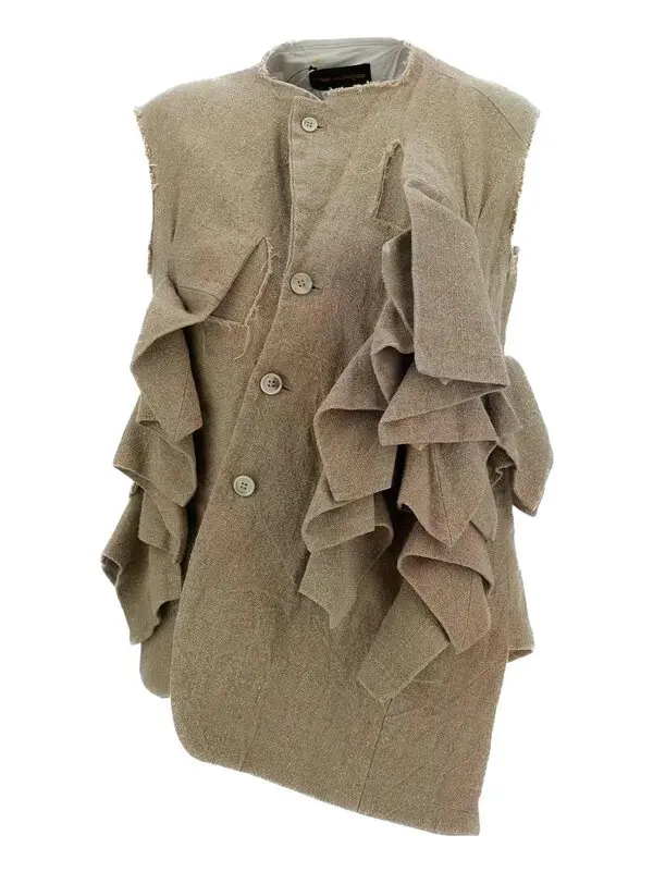 Comme Des Garçons Ruffled Vest - Neutrals