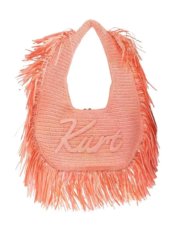 Kurt Geiger Large Fringe-trim Shoulder Bag - Pink