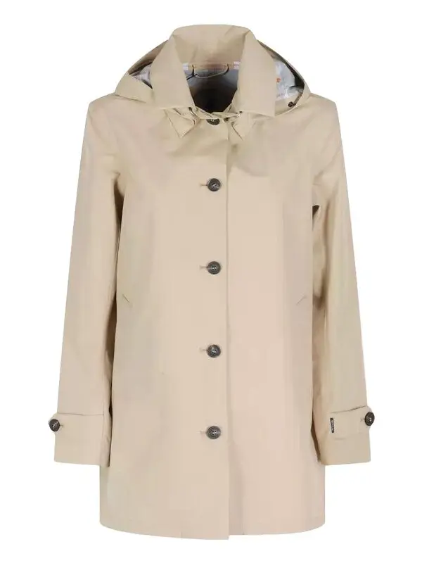 SAVE THE DUCK Hooded Button-up Coat - Neutrals
