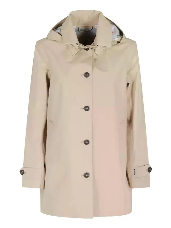 SAVE THE DUCK Hooded Button-up Coat - Neutrals