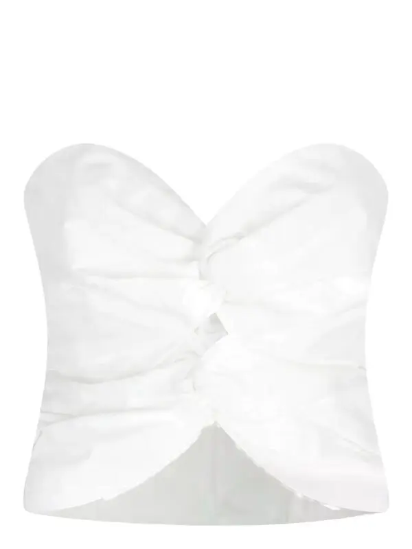 Simkhai Ruched Twist-front Top - White