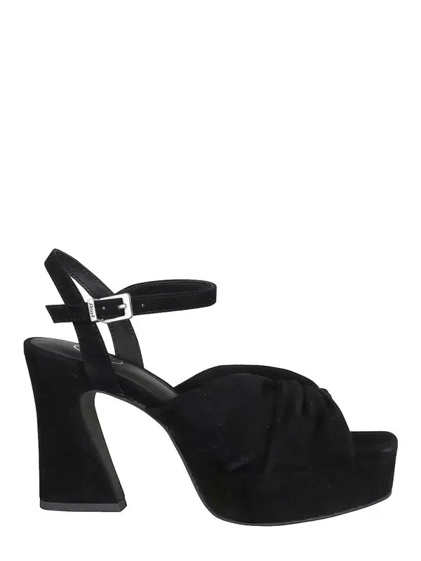 Ash Knotted Platform Sandals - Black