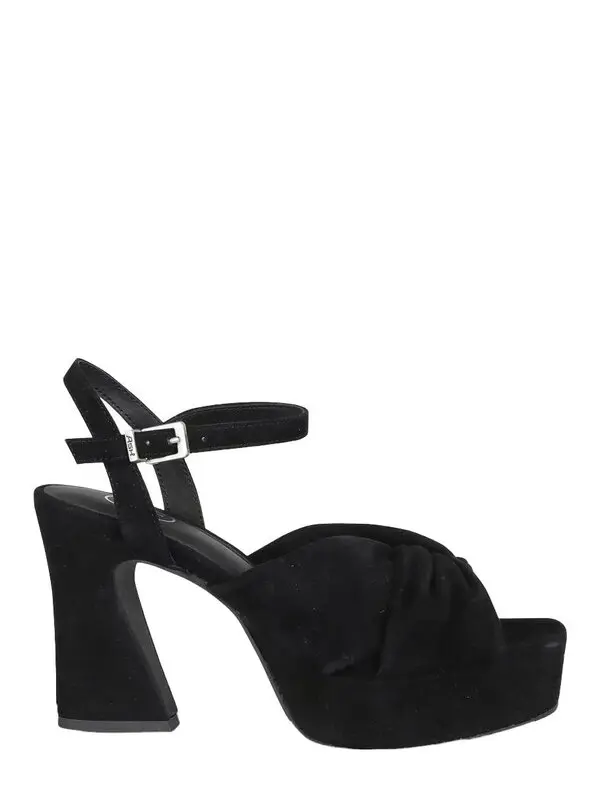 Ash Knotted Platform Sandals - Black