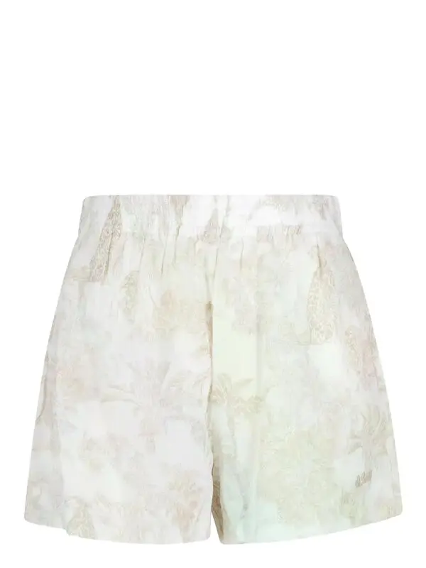 MC2 SAINT BARTH Meave Jungle-print Elasticated Shorts - White