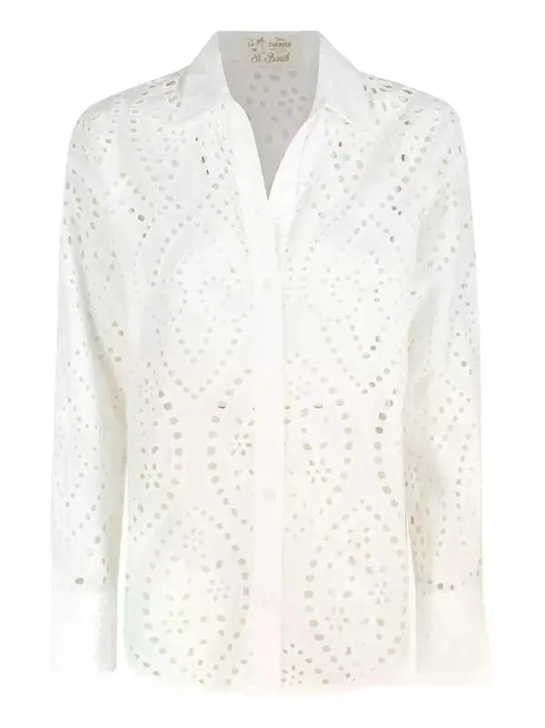 MC2 SAINT BARTH Cristal Broderie Anglaise Shirt - White