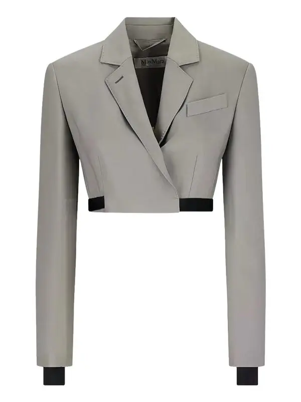 Max Mara Cropped Jacket With Notched Lapels - Grey