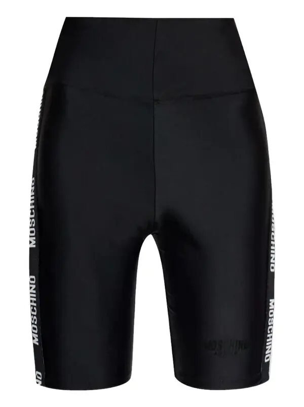 Moschino Logo-tape Cycling Shorts - Black