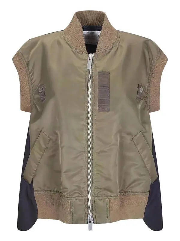 Sacai Zip Waistcoat - Green