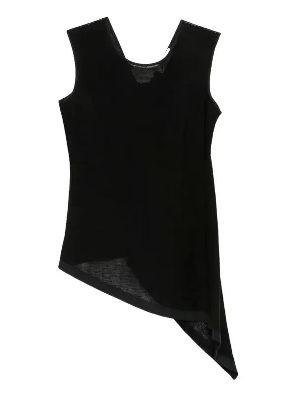 GENTRYPORTOFINO Sleeveless Asymmetric Top - Black