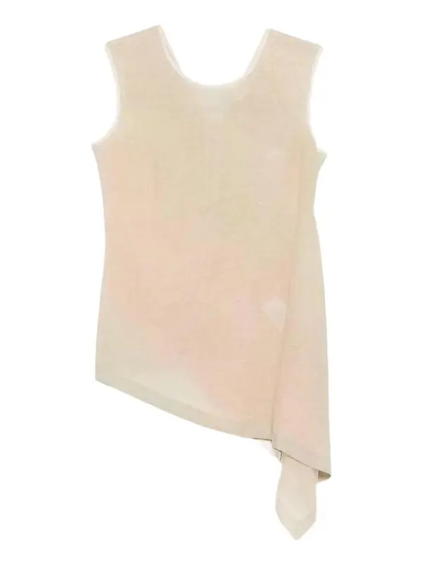 GENTRYPORTOFINO Sleeveless Asymmetric Top - Neutrals