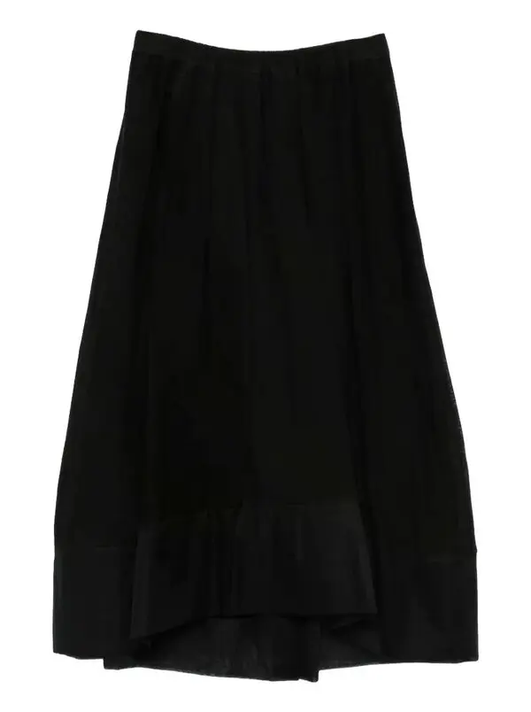 GENTRYPORTOFINO Midi Skirt With Elasticated Waist - Black