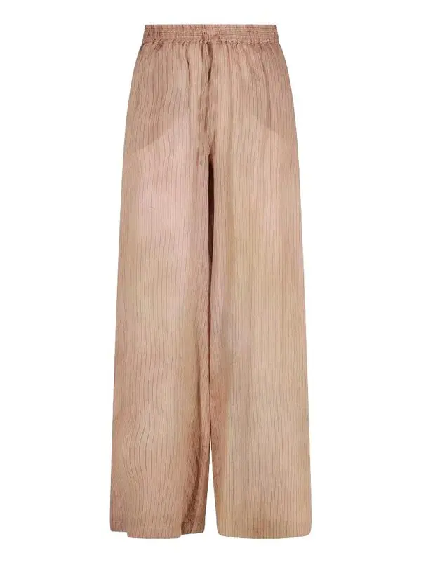 ROBERTO COLLINA Vertical-stripe Palazzo Pants - Neutrals