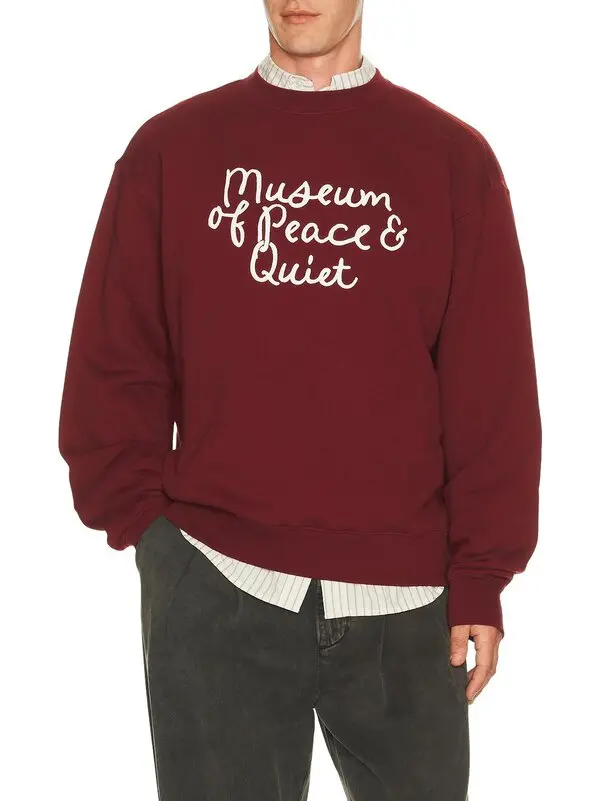 MUSEUM OF PEACE & QUIET Scribble Crewneck - Burgandy